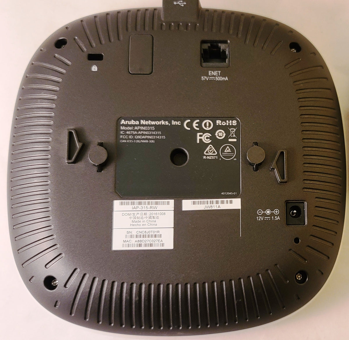 Lot of 5 Aruba AP-315 APIN0315 IAP-315-RW 802.11ac JW811A Dual Band 31 – RCFunParts